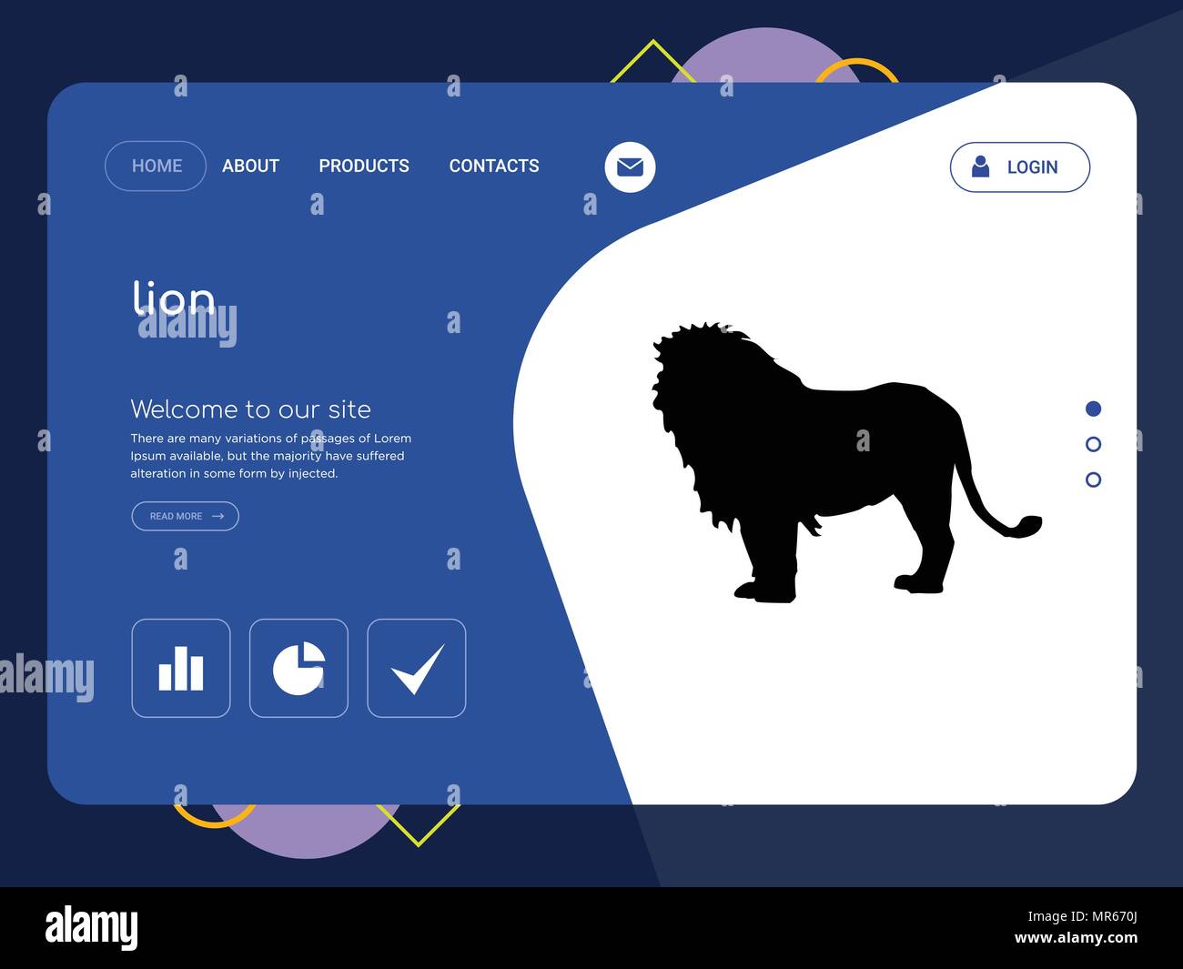 Quality One Page lion Website Template Vector Eps, Modern Web Design ...