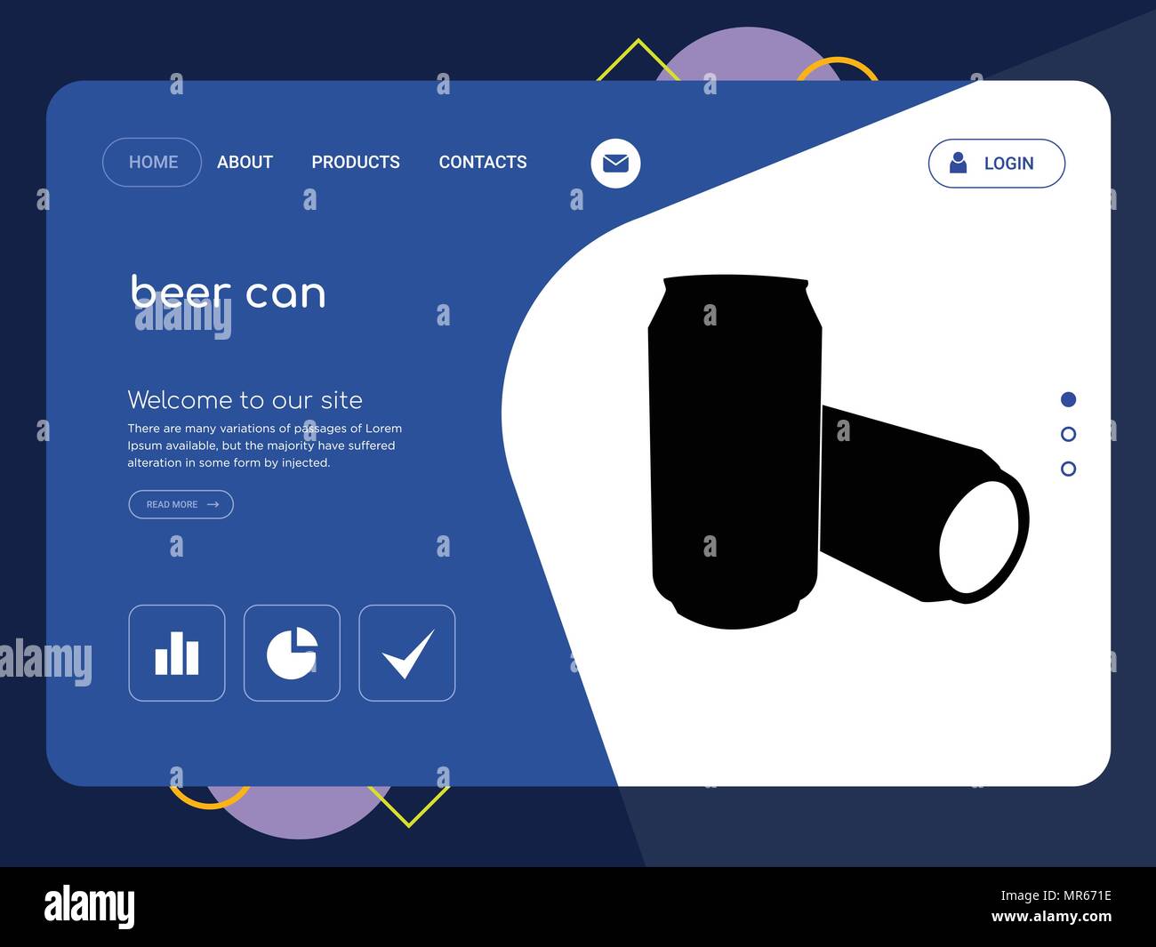 Quality One Page beer can Website Template Vector Eps, Modern Web ...