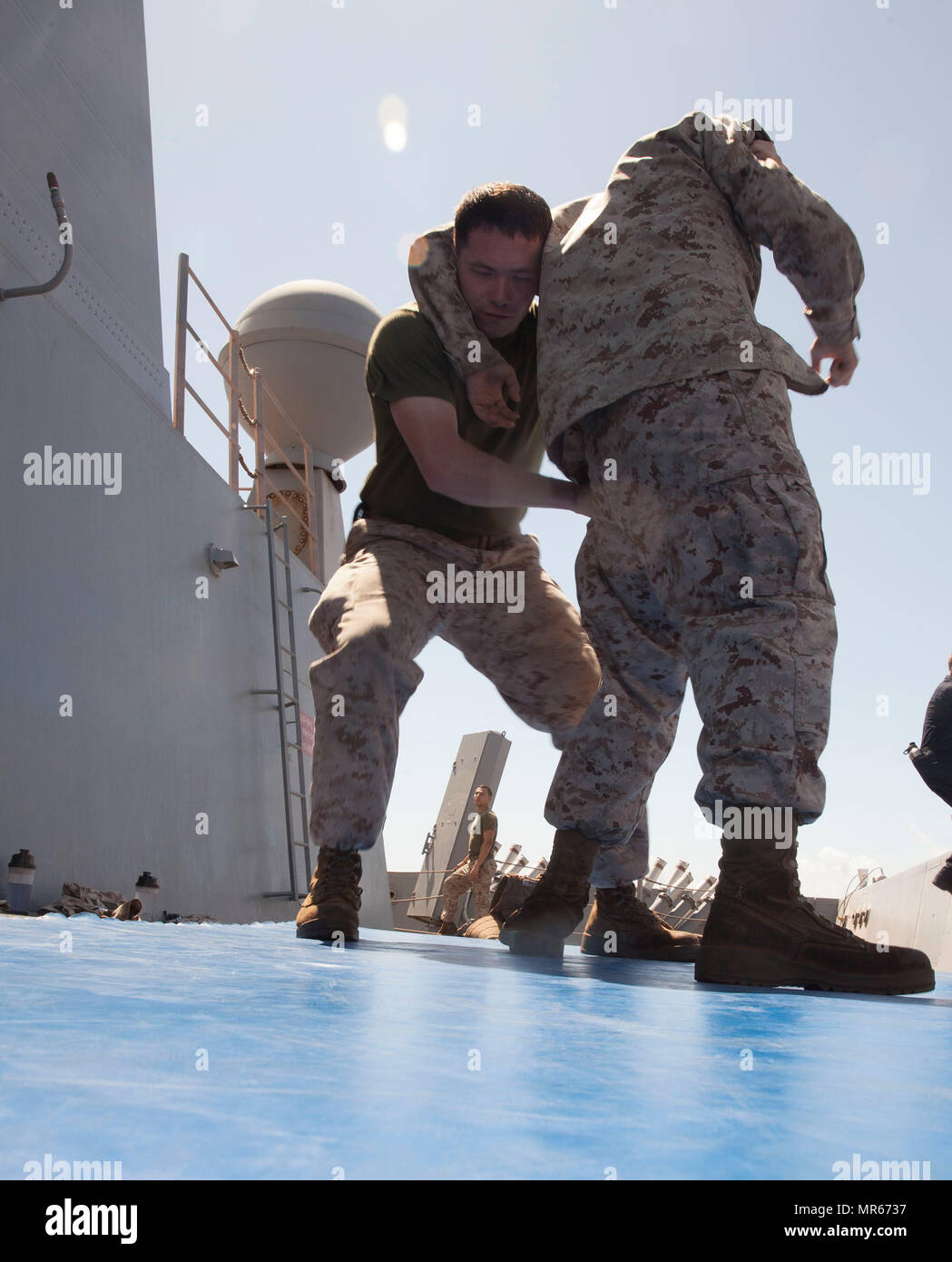 Cpl. Christopher Parker, a combat cargo Marine assigned to USS Mesa ...