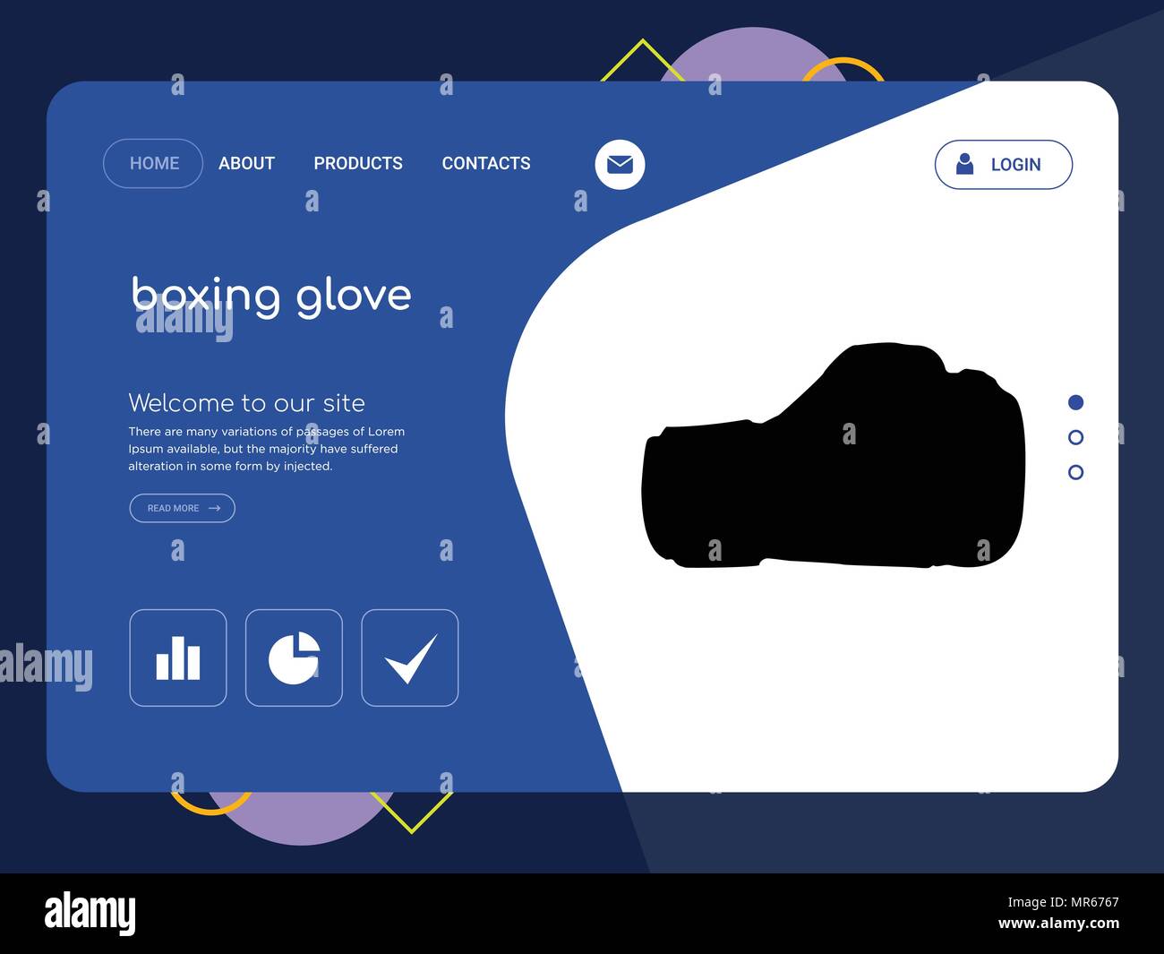 Quality One Page boxing glove Website Template Vector Eps, Modern Web ...