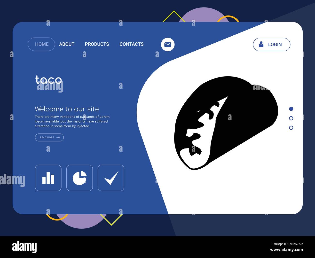 Quality One Page taco Website Template Vector Eps, Modern Web Design ...