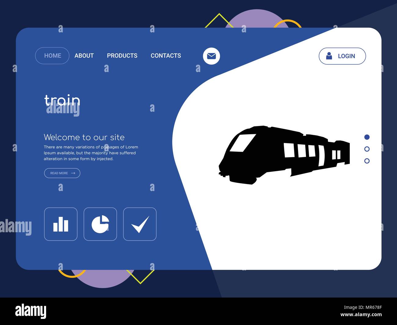 Quality One Page train Website Template Vector Eps, Modern Web Design ...