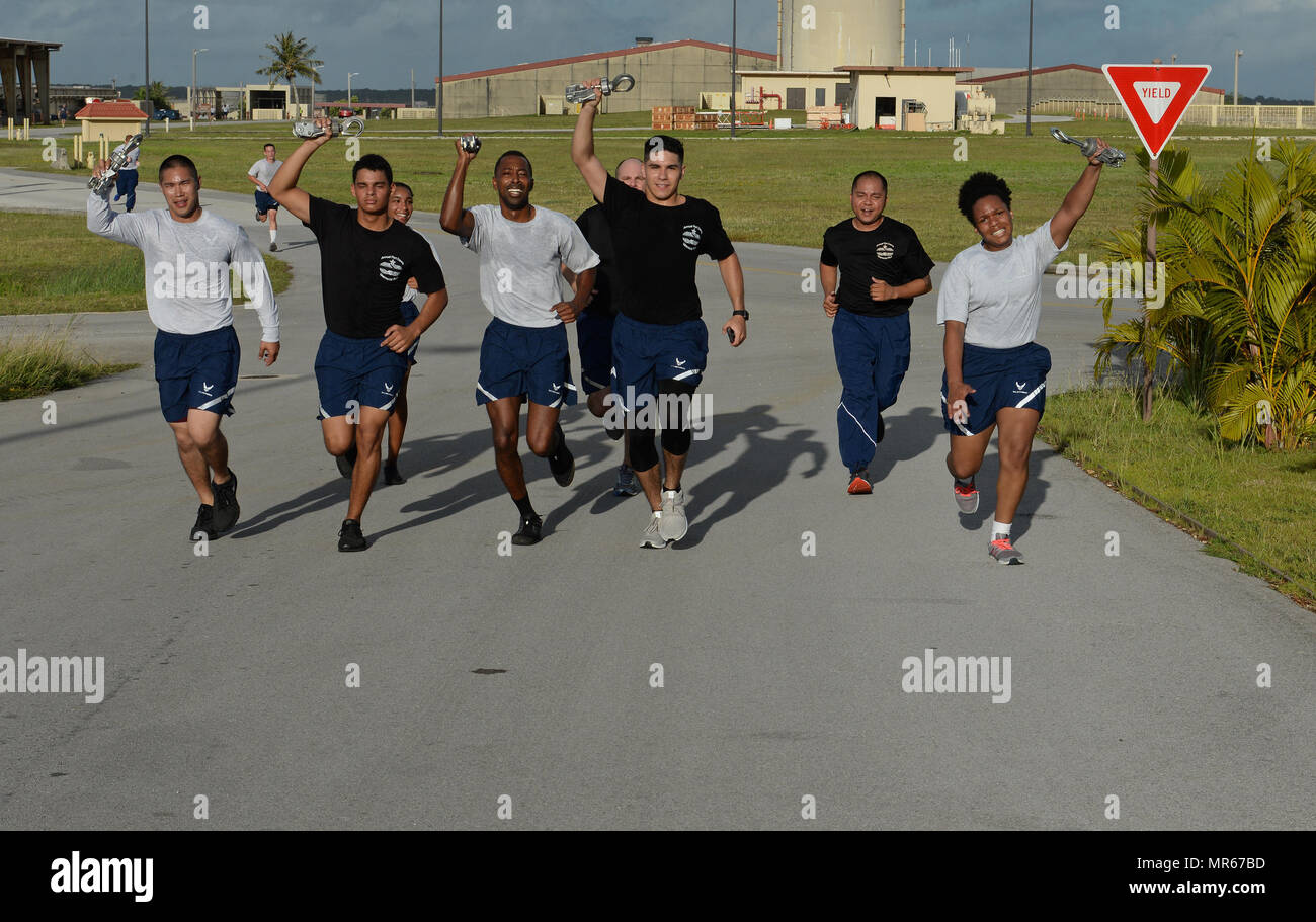 Airmen with the 734th Air Mobility Squadron finish the Port Dawg’s ...