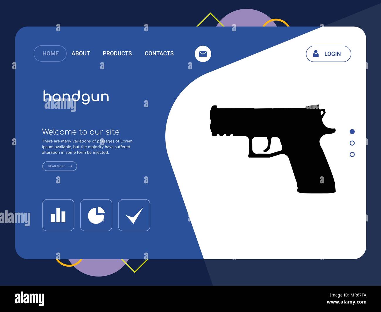 Quality One Page handgun Website Template Vector Eps, Modern Web Design ...