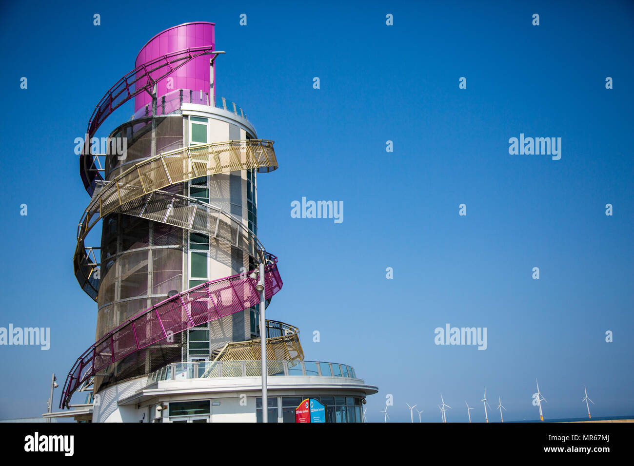 The Redcar beacon which is located on Redcar Seafront in Yorkshire. The ...