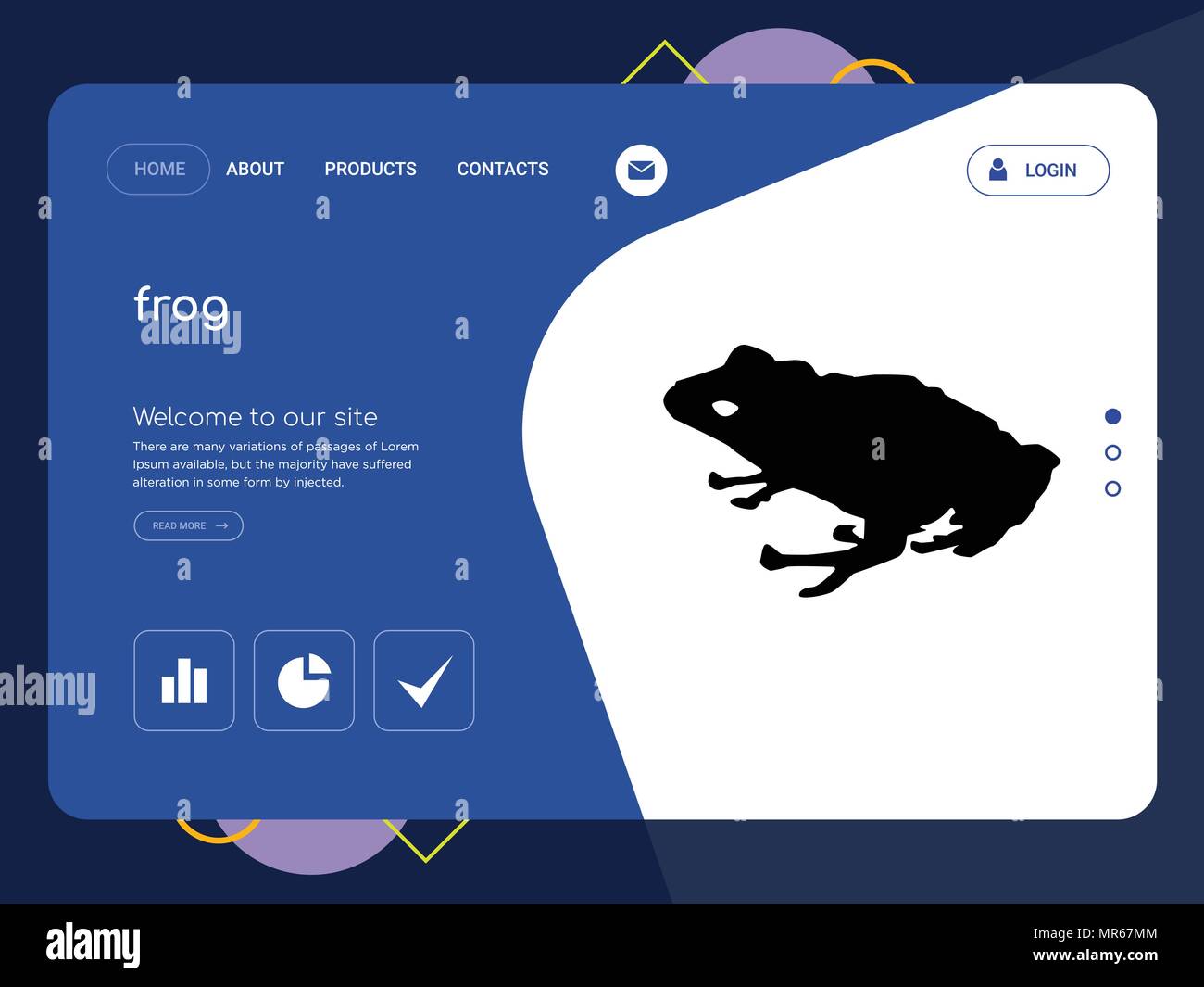 Quality One Page frog Website Template Vector Eps, Modern Web Design ...