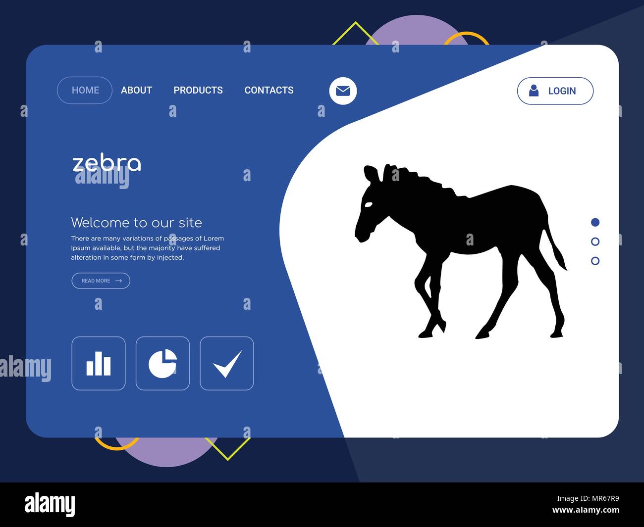 Quality One Page zebra Website Template Vector Eps, Modern Web Design ...