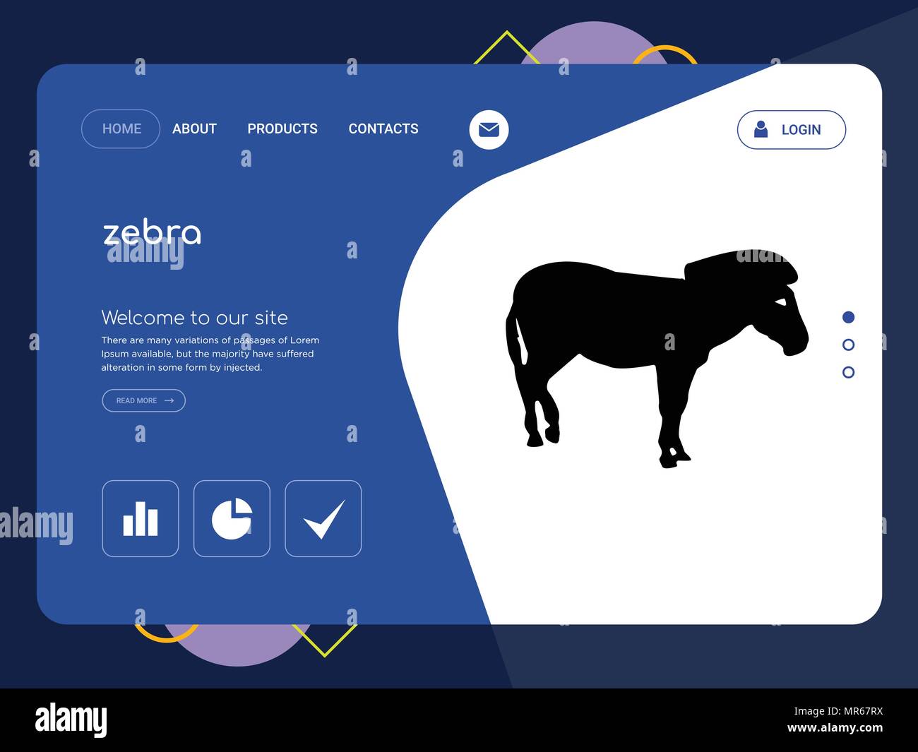 Quality One Page zebra Website Template Vector Eps, Modern Web Design ...