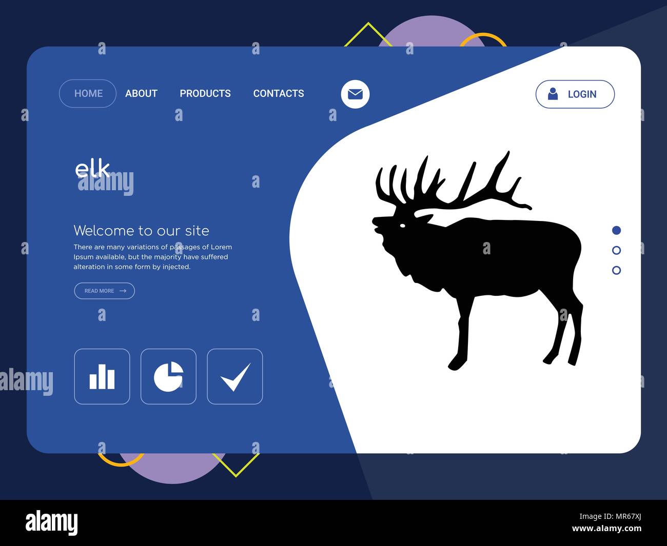 Quality One Page elk Website Template Vector Eps, Modern Web Design ...