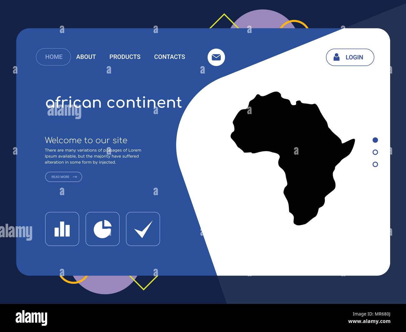 Quality One Page african continent Website Template Vector Eps, Modern ...