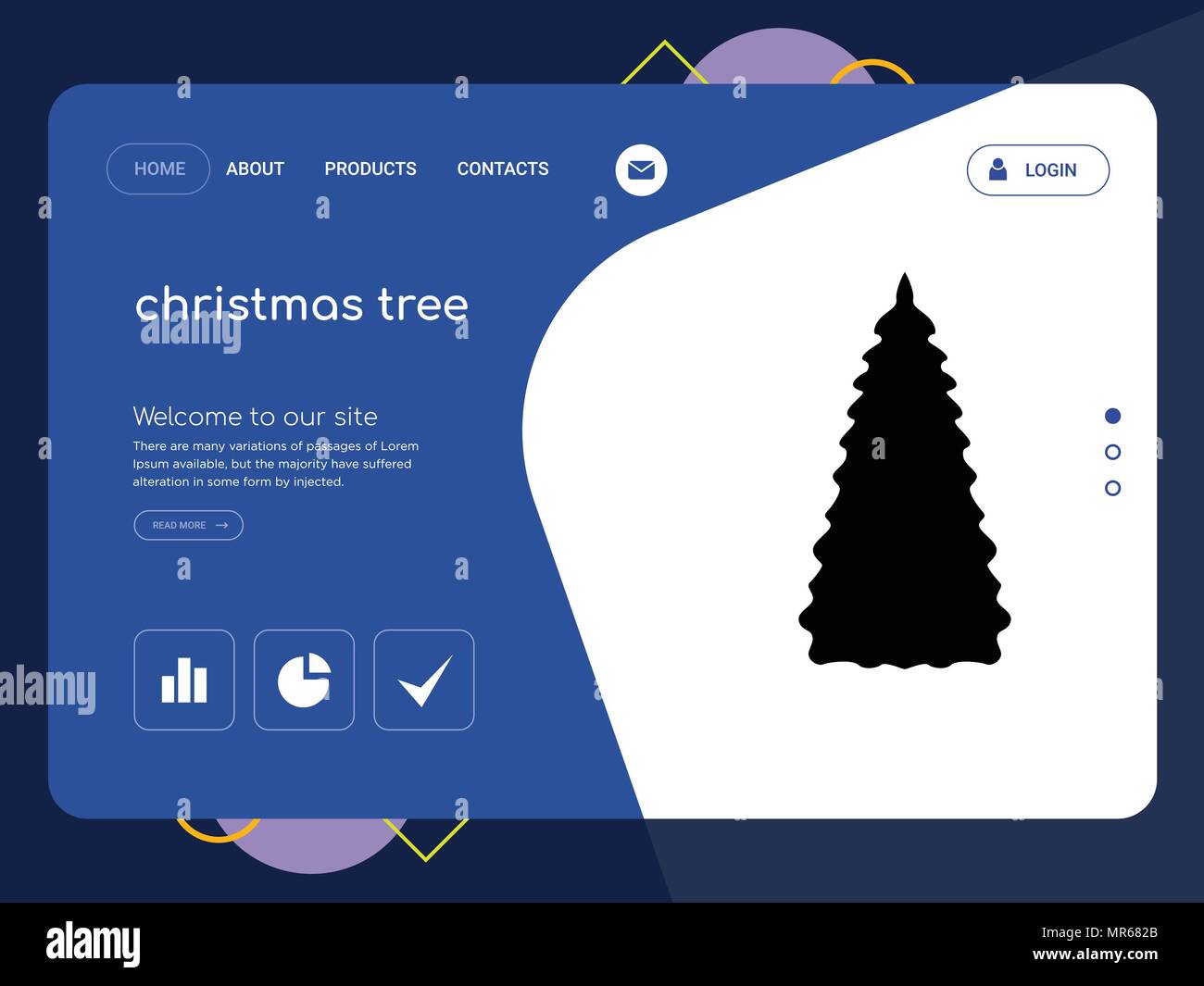 Quality One Page christmas tree Website Template Vector Eps, Modern Web ...