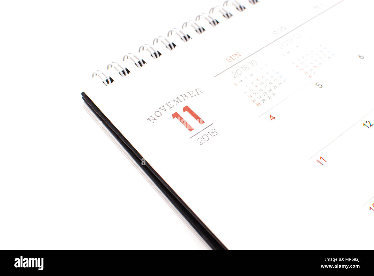 Desk calendar on white background Stock Photo - Alamy
