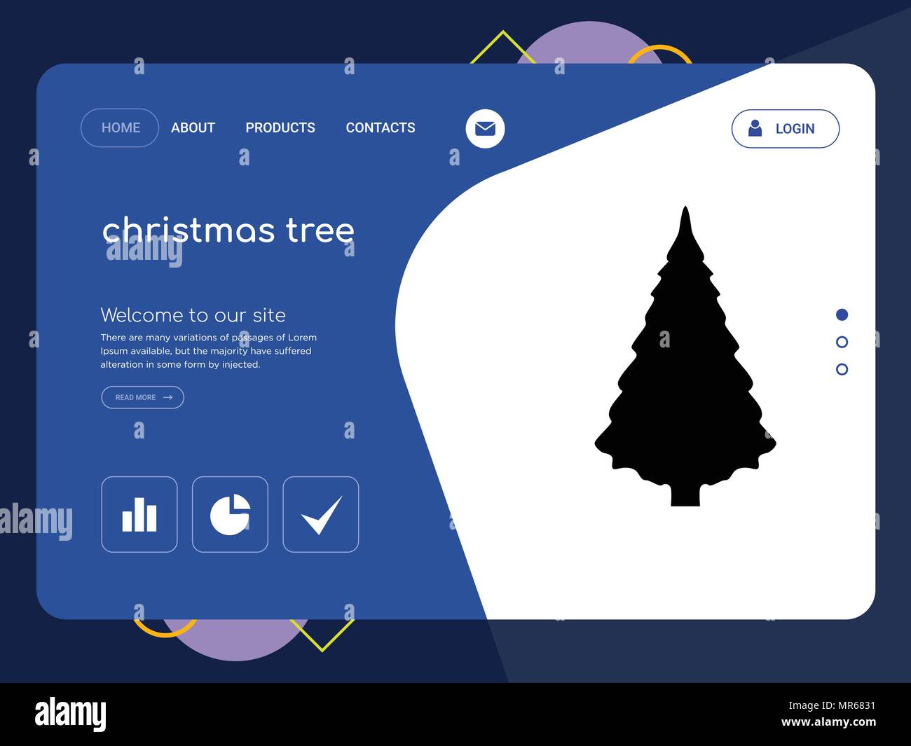 Quality One Page christmas tree Website Template Vector Eps, Modern Web ...