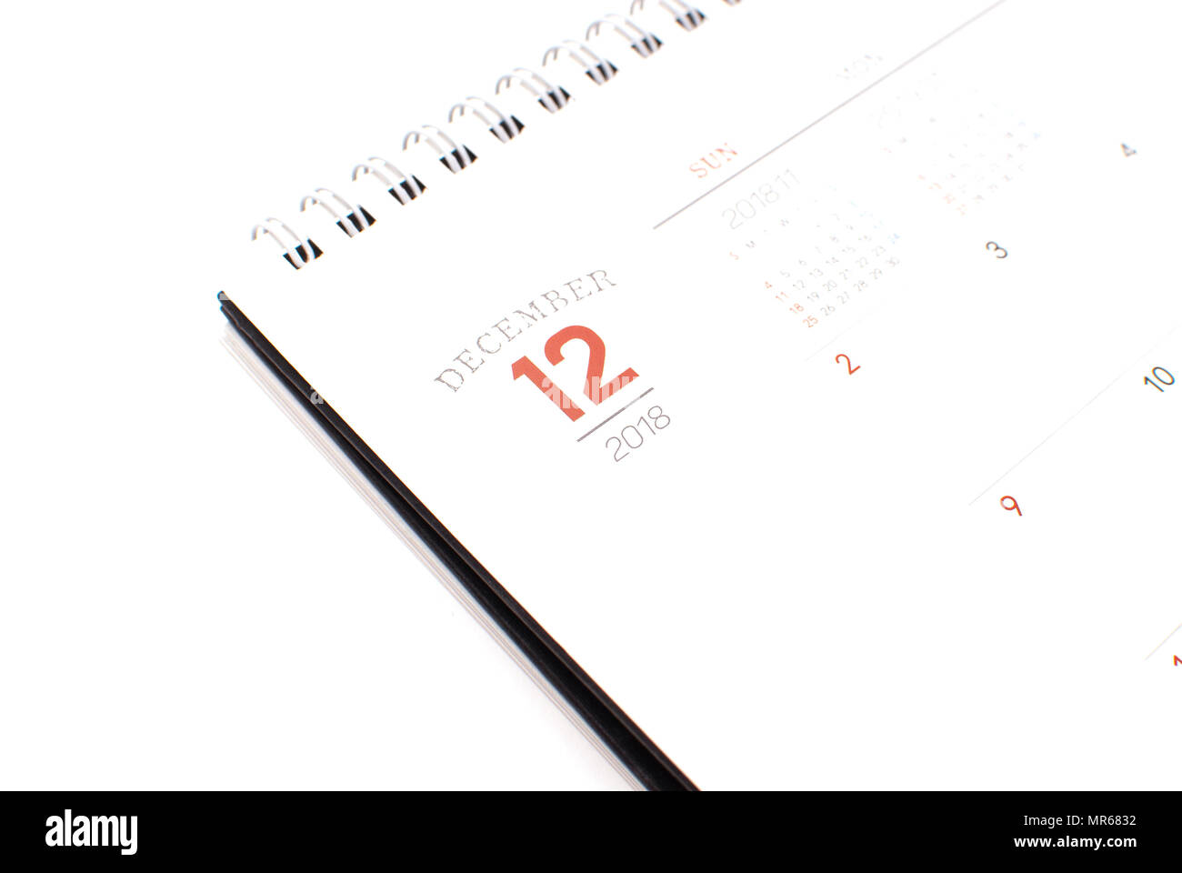 Desk calendar on white background Stock Photo - Alamy