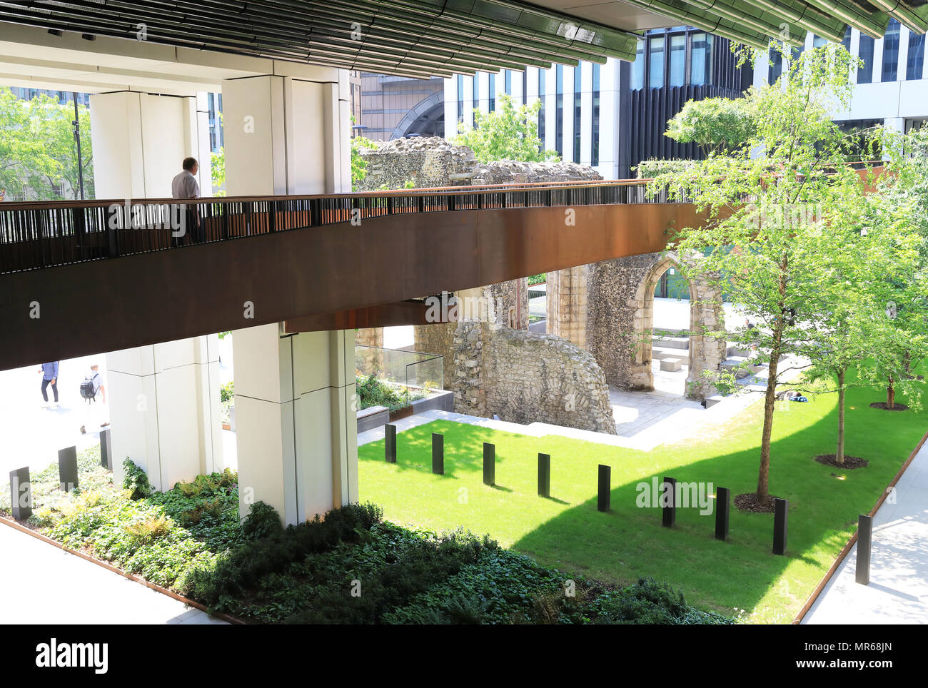 The St Alphage Highwalk at the London Wall, in the City of London ...