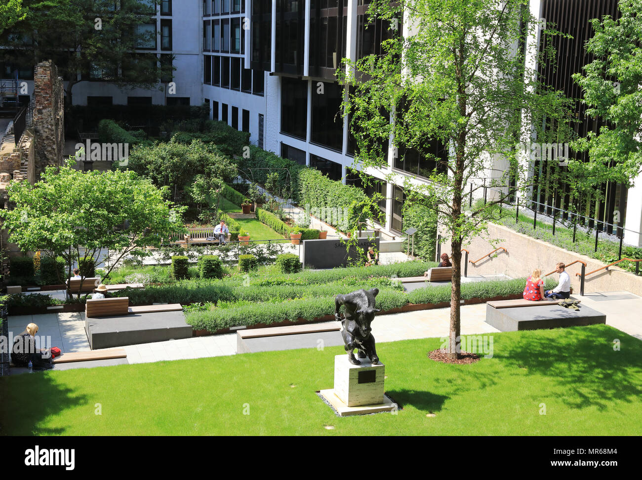 Hidden Salters' Garden by St Alphage church remains and a section of ...