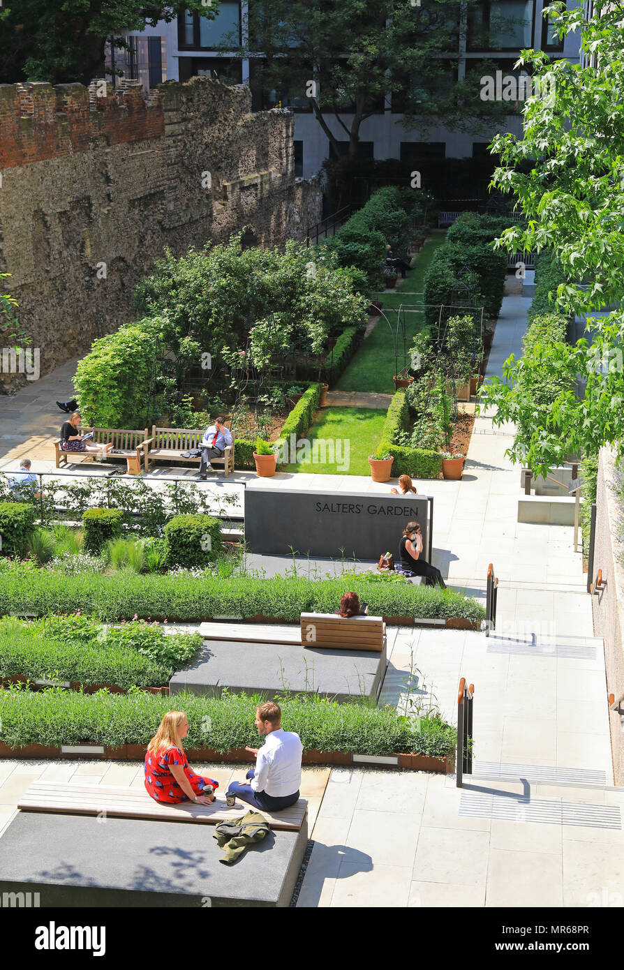 Hidden Salters' Garden by St Alphage church remains and a section of ...