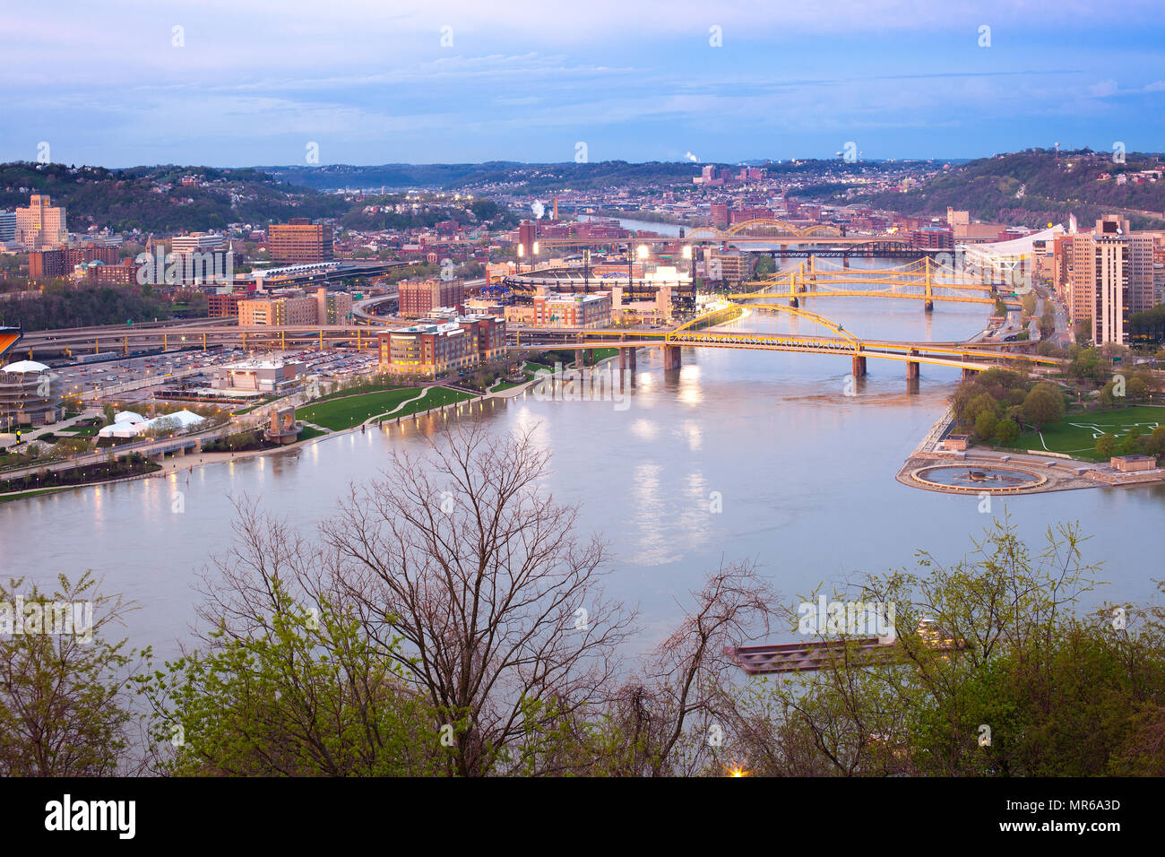 Bridges over the Allegheny River, Pittsburgh, Pennsylvania, USA Stock ...