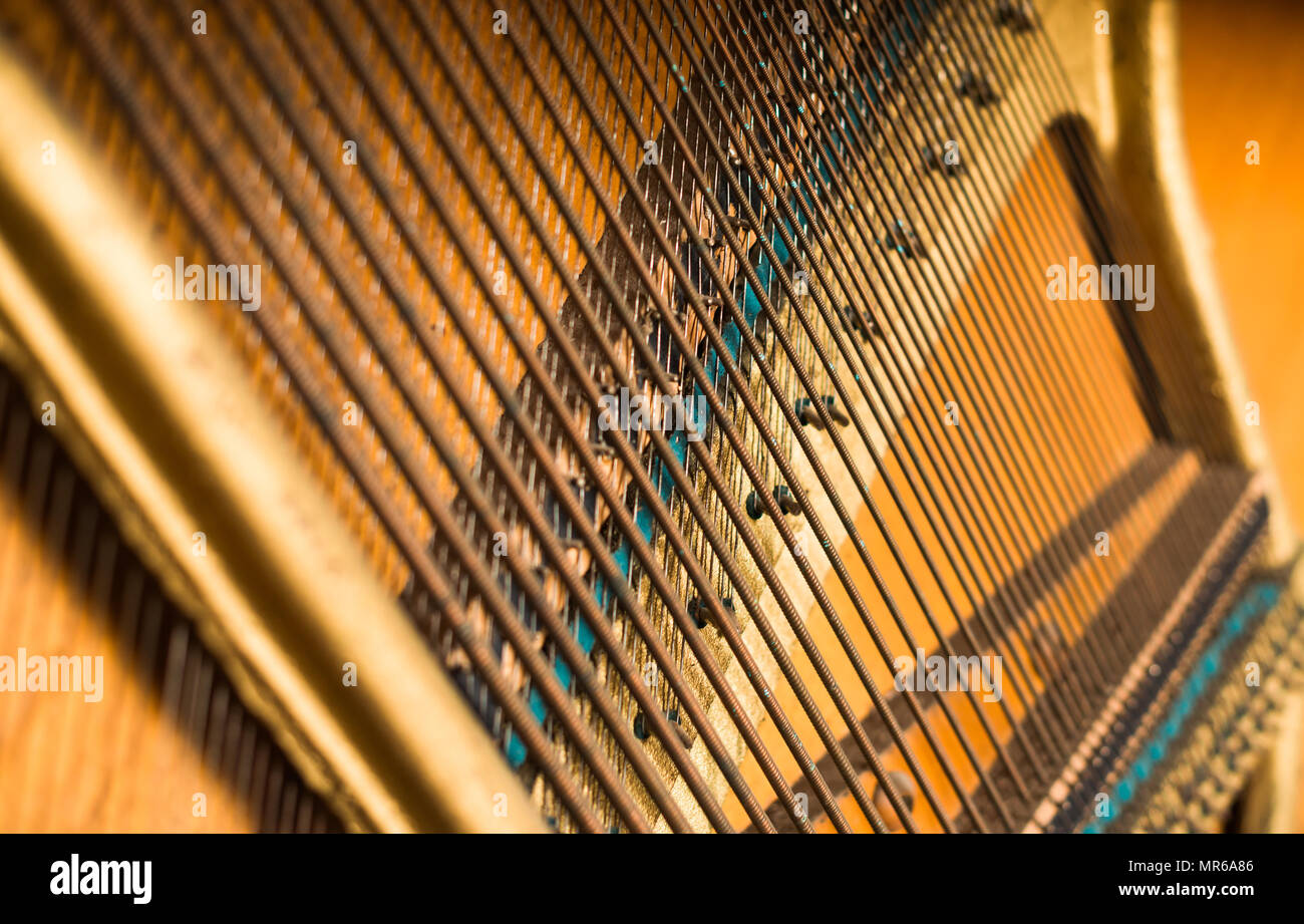 dusty vintage part of old piano Stock Photo - Alamy