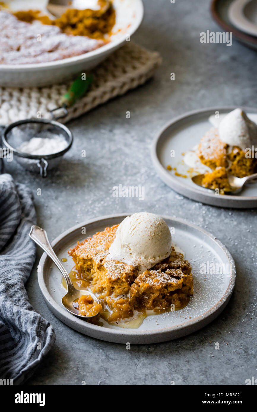 Pumpkin Pudding Chomeur Stock Photo - Alamy