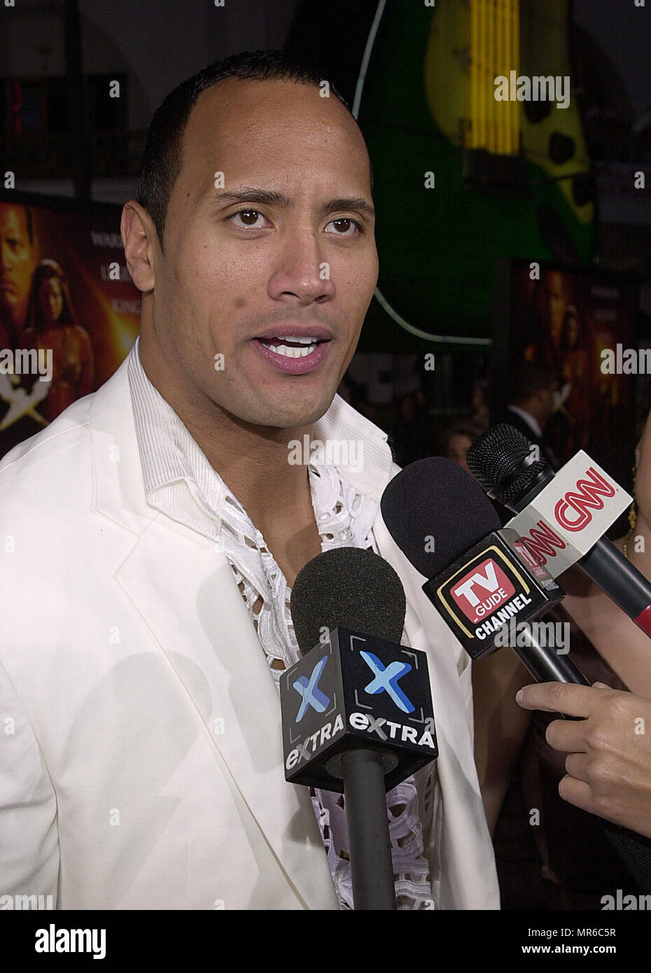 The Rock - -Dwayne Johnson - arriving at the premiere of Scorpion King ...