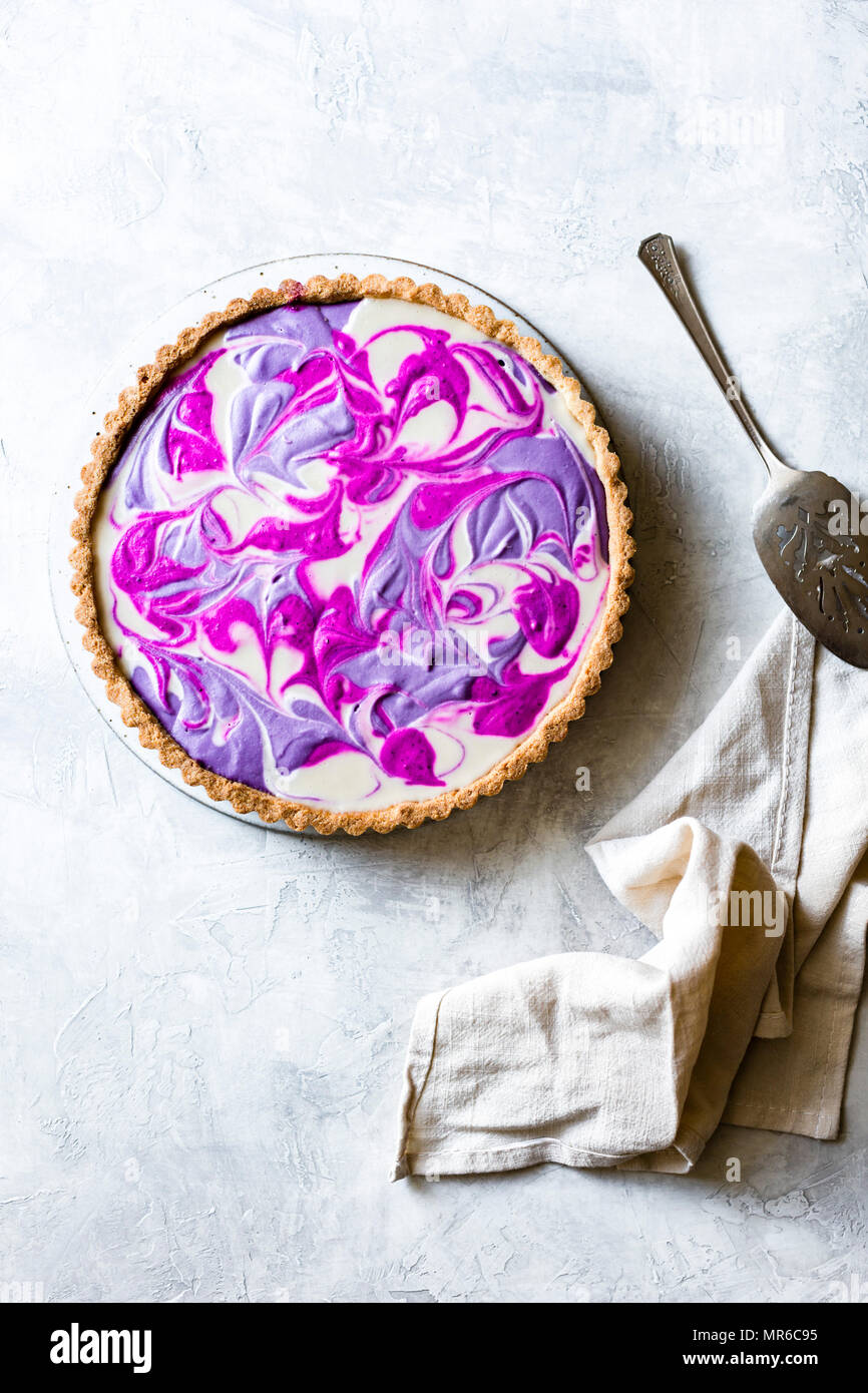 Pitaya Ube Swirl Tart Stock Photo - Alamy