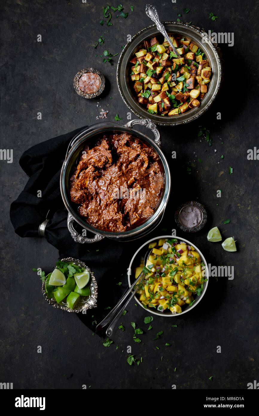 Indian curry goat meat hi-res stock photography and images - Alamy