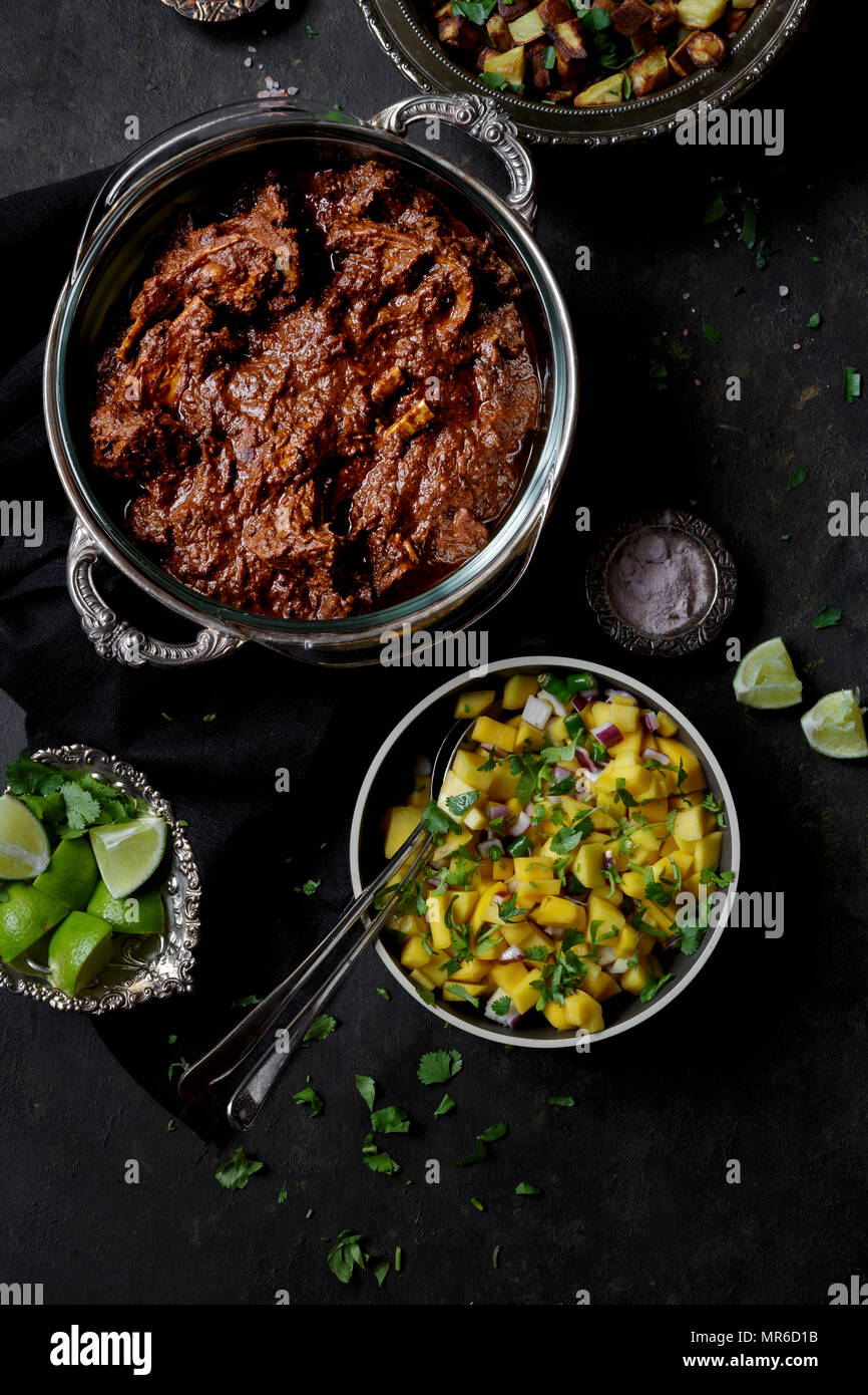 Indian curry goat meat hi-res stock photography and images - Alamy