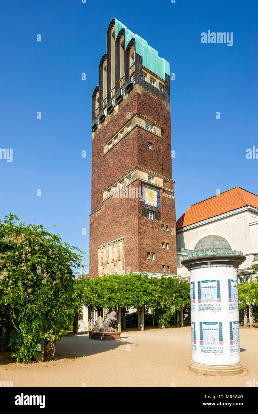 Wedding Tower by Joseph Maria Olbrich, Art Nouveau, advertising pillar ...