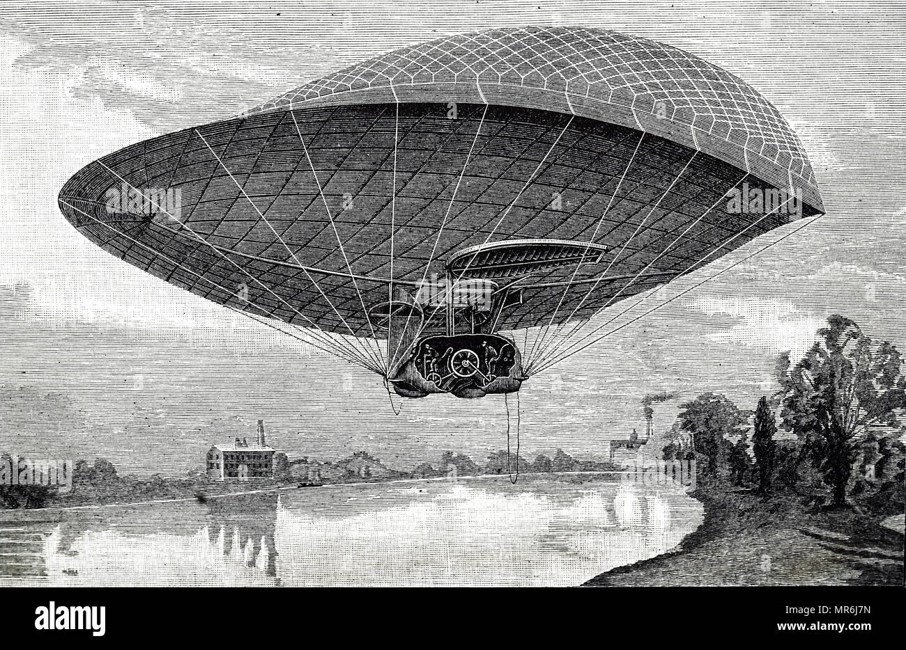 Flying machine engraving hi-res stock photography and images - Alamy