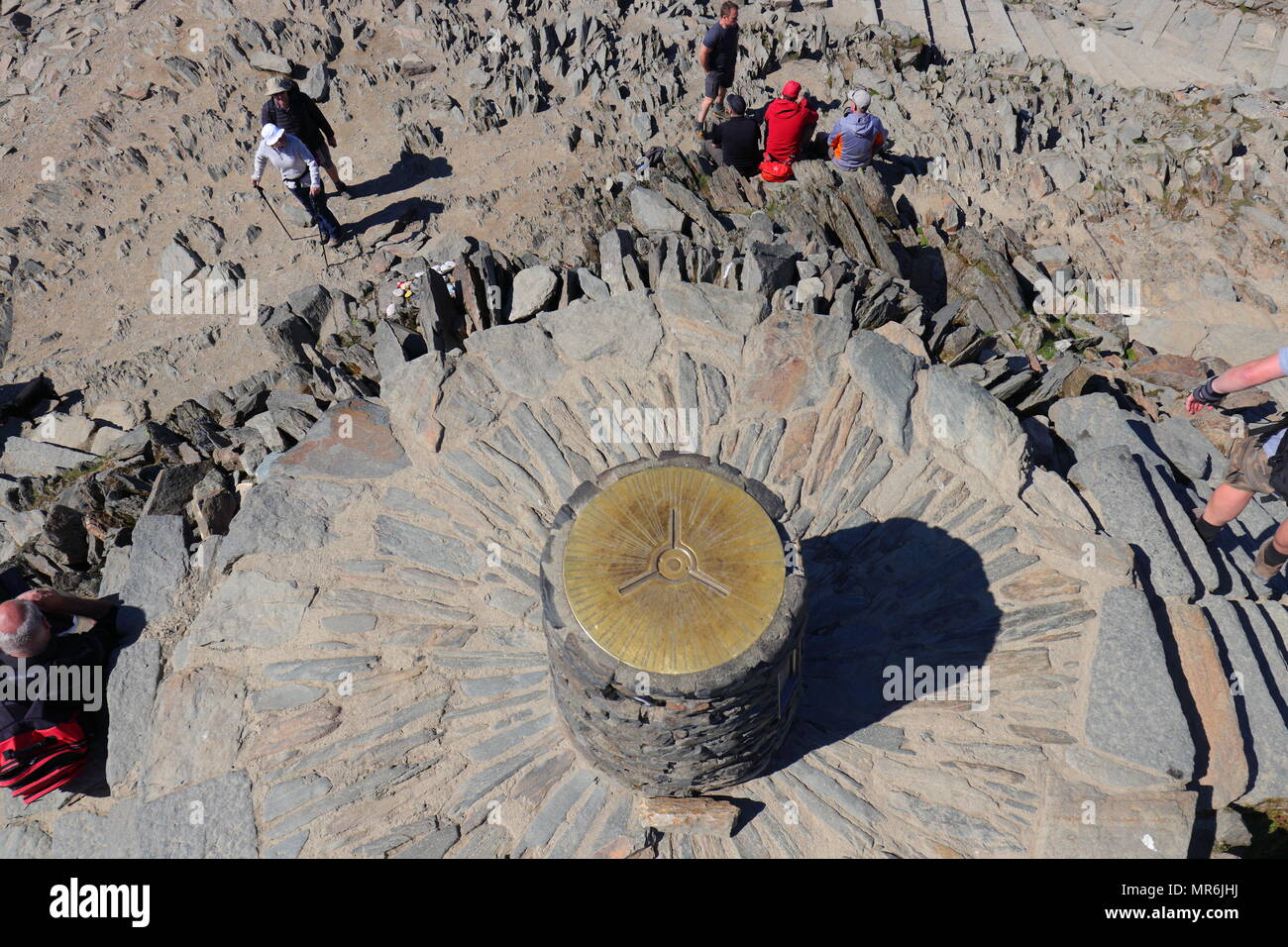 Snowdon Trig Point Stock Photo - Alamy