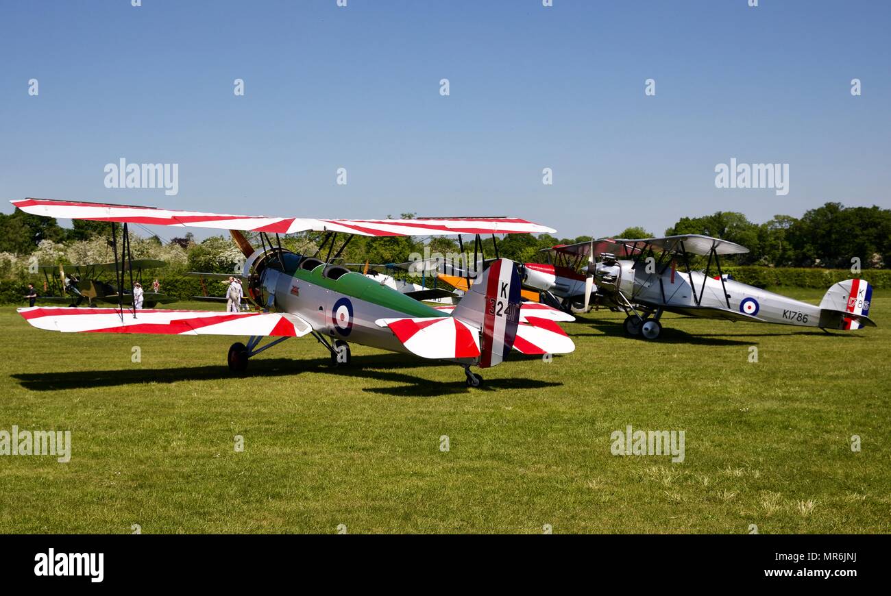 Avro 621 Tutor on static display Old Warden Stock Photo - Alamy