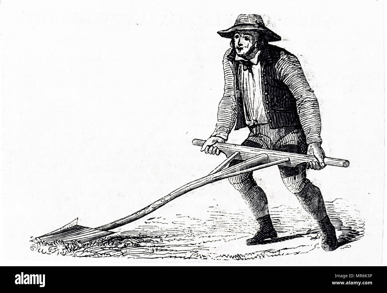 Engraving depicting a pairing iron used for levelling ground. Dated ...