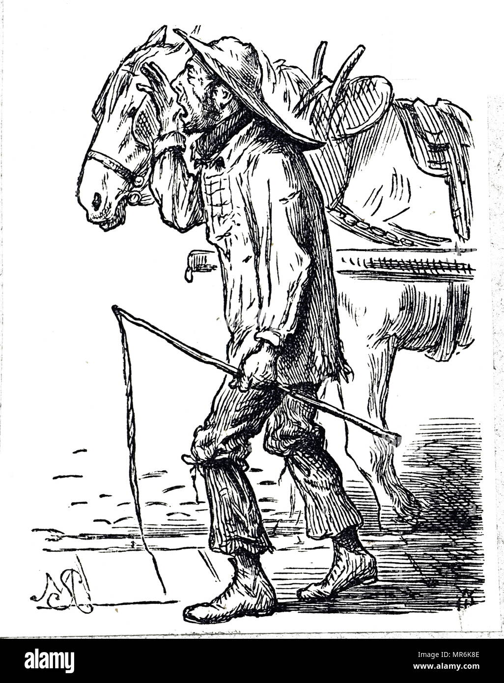 Illustration depicting a London dustman. Dated 19th century Stock Photo ...