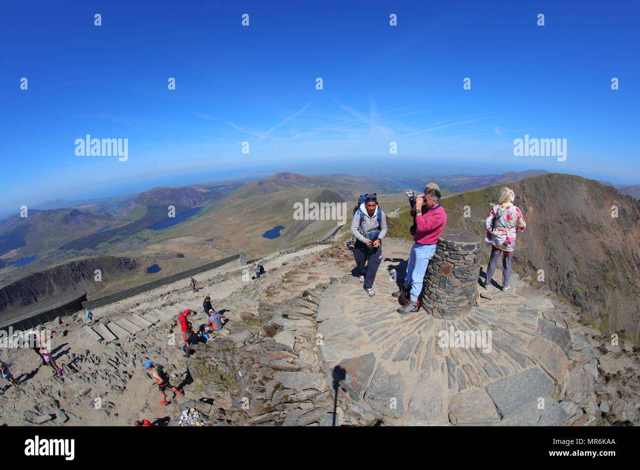 Sightseeing at Snowdon Summit - North Wales Stock Photo - Alamy