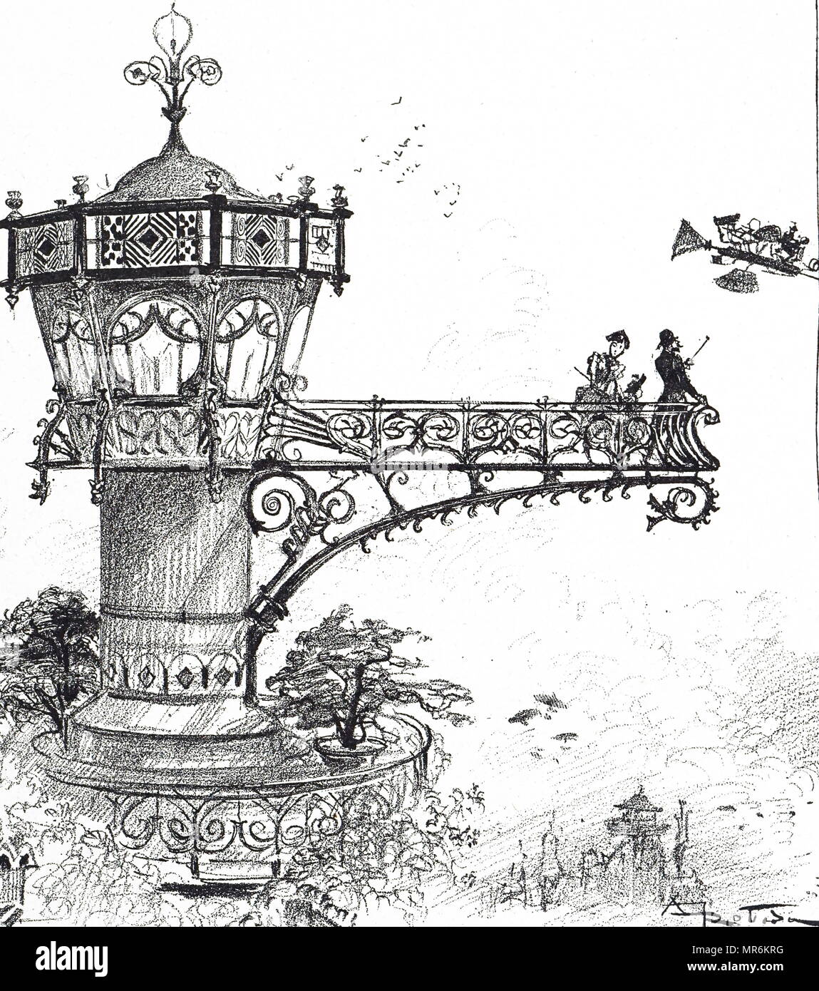 Engraving an artist's impression of what the world would look like in ...