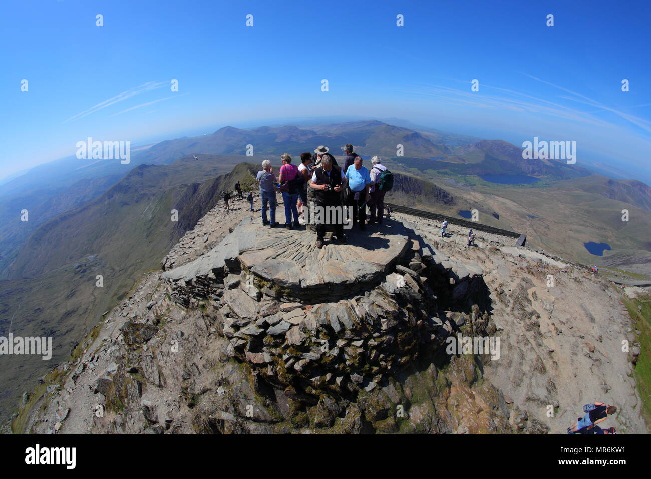 Snowdon Summit - North Wales Tourist Hotspot Stock Photo - Alamy