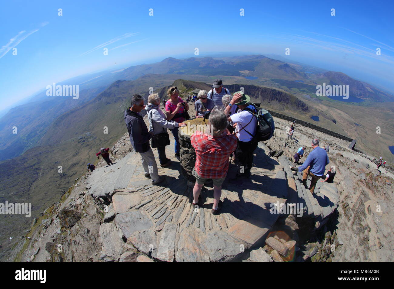 Snowdon Summit - North Wales Tourist Hotspot Stock Photo - Alamy