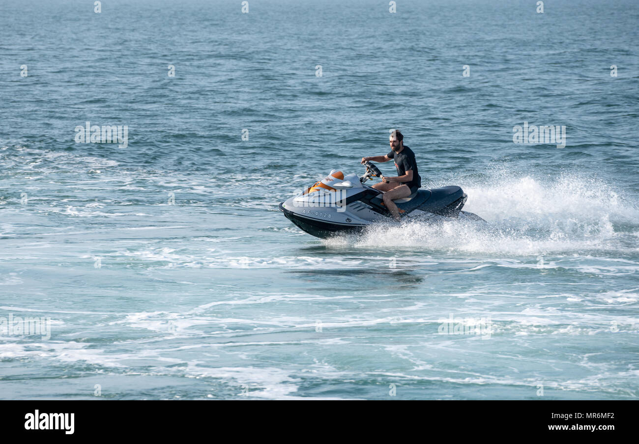 Jet ski or wave runner in ocean off Ilfracombe Stock Photo - Alamy