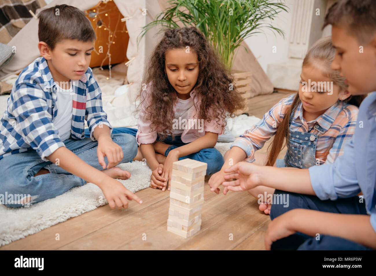 Multicultural group of children playing hi-res stock photography and ...