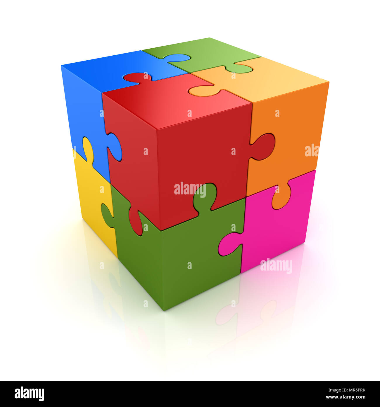 Colorful Puzzle Cube , This is a 3d rendered computer generated image ...