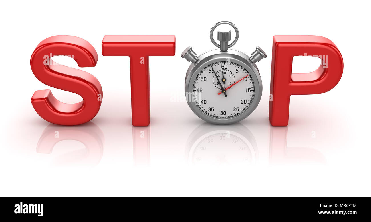 Time Stop Concept with Stopwatch , This is a 3d rendered computer ...