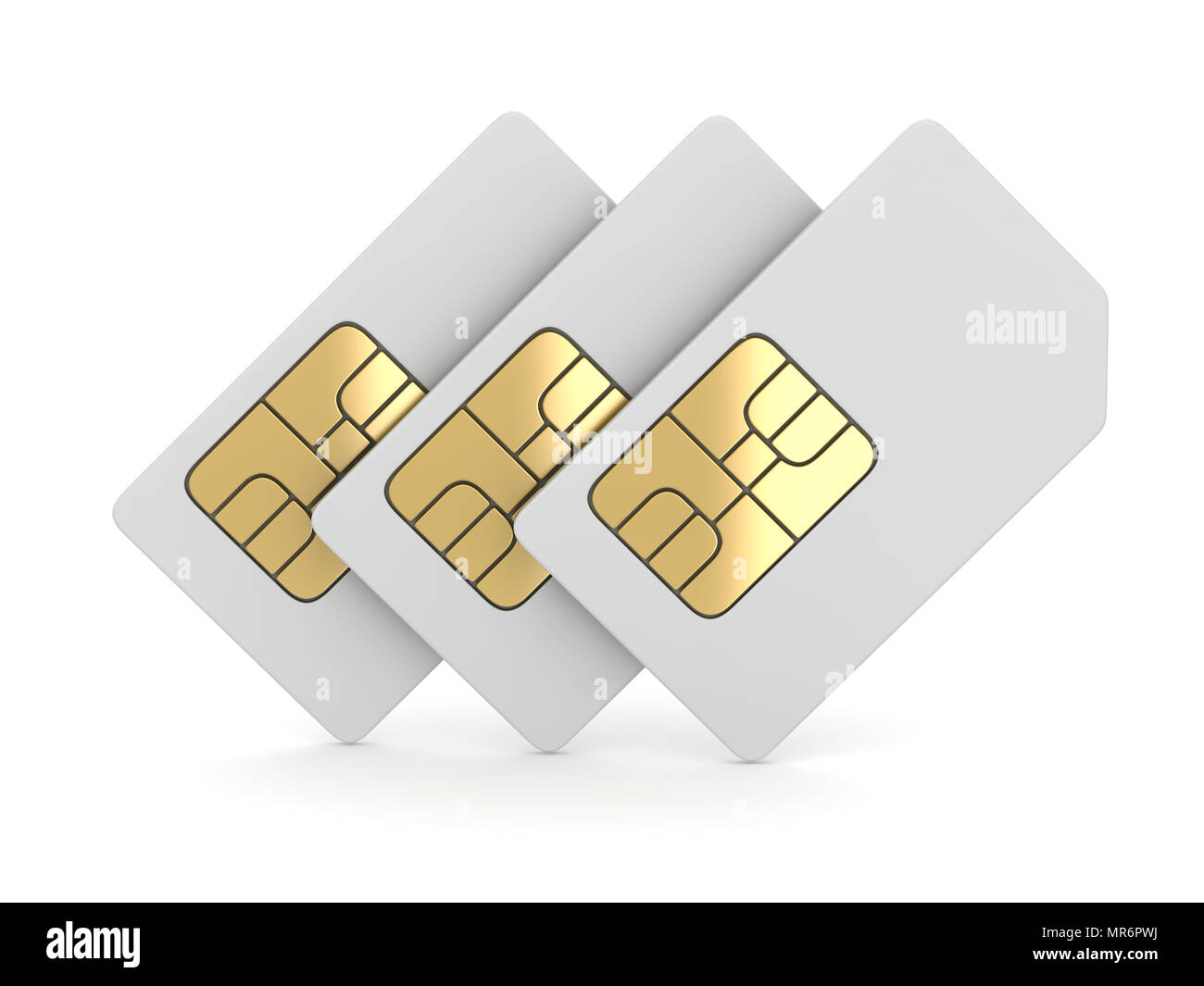 Three White Sim Card , This is a 3d rendered computer generated image ...