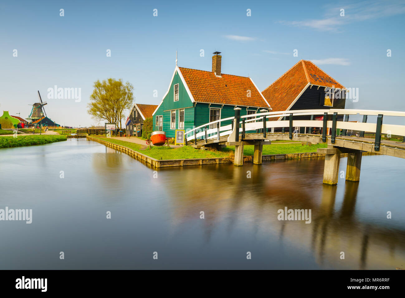 Historic Houses and Windmills of Zaanse Schans in the Netherlands Stock ...