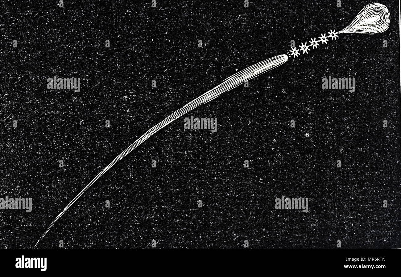 Engraving depicting a meteor observed on 12 November 1861. Dated 19th ...