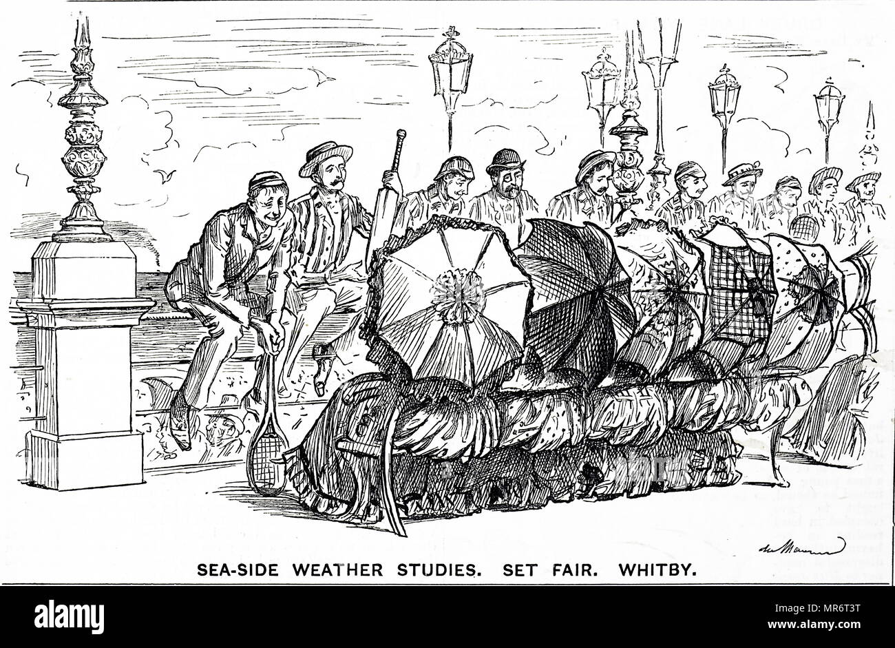 Cartoon depicting the seaside resort of Whitby. Before the days of ...