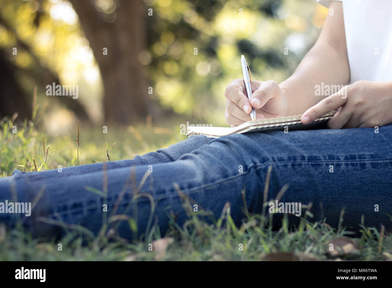 Beautiful teen girl writing in notebook hi-res stock photography and ...
