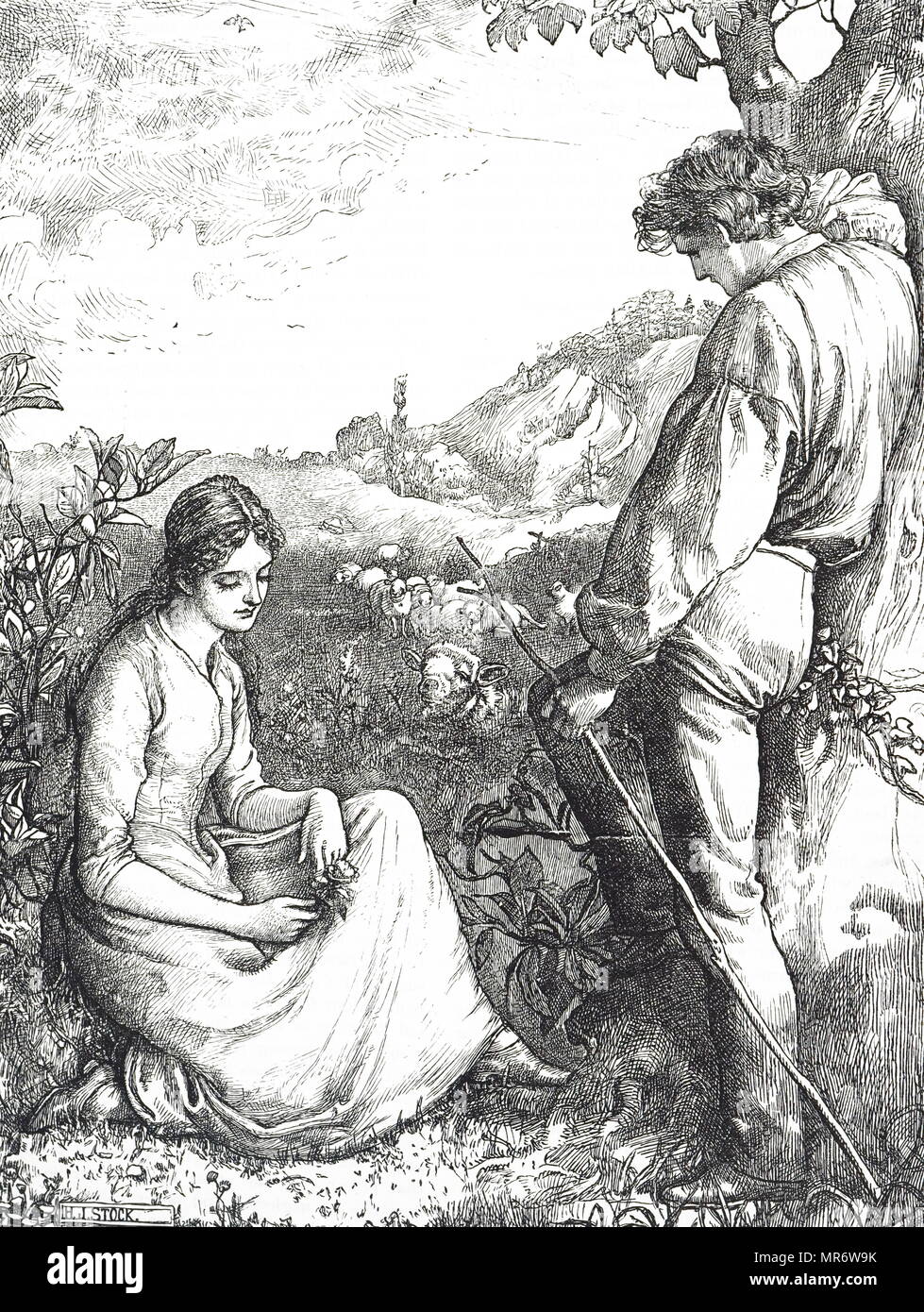 Illustration depicting country sweethearts. Illustrated by Henry John ...