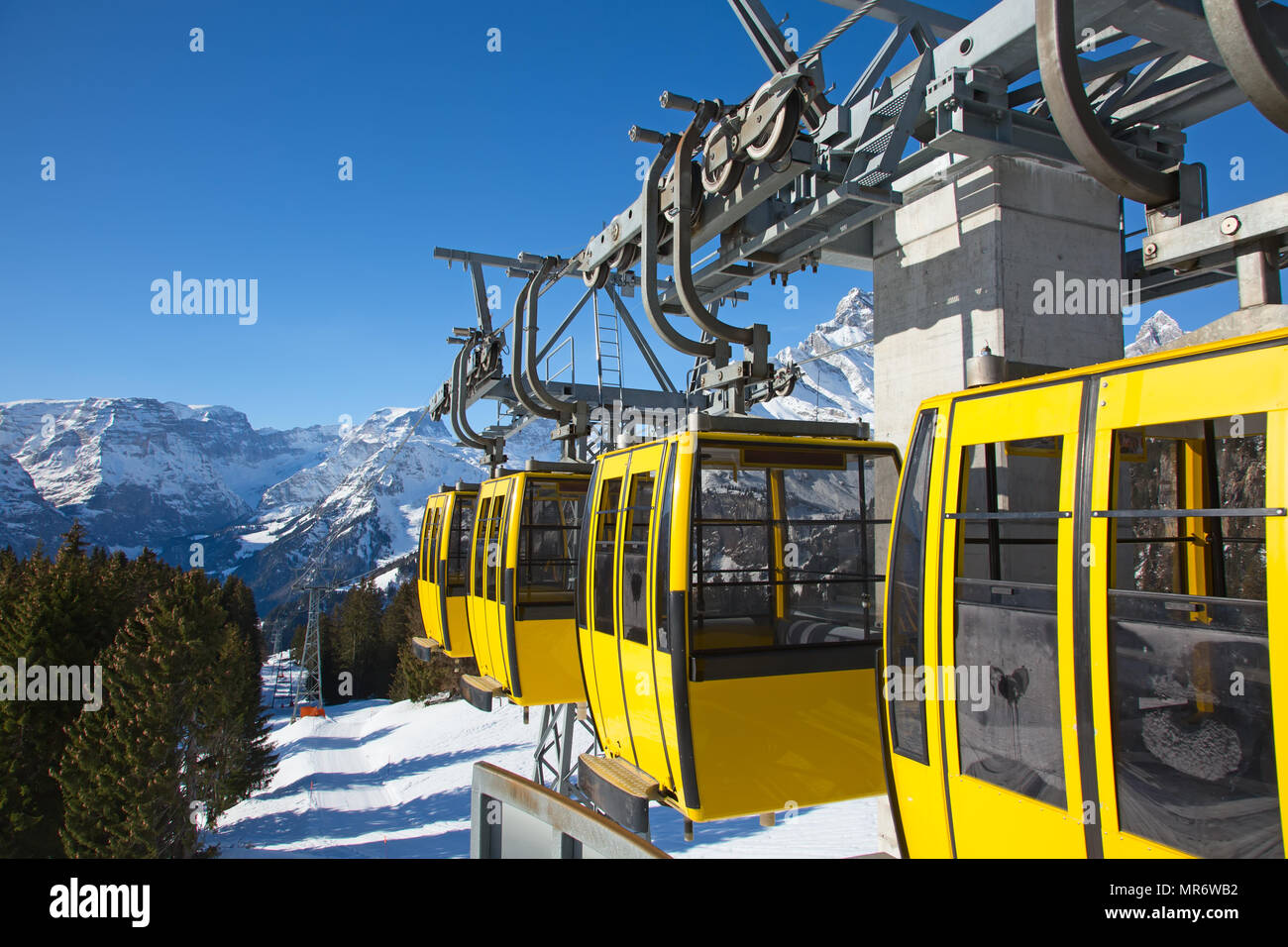 Winter in the swiss alps (Braunwald, Glarus, Switzerland Stock Photo ...