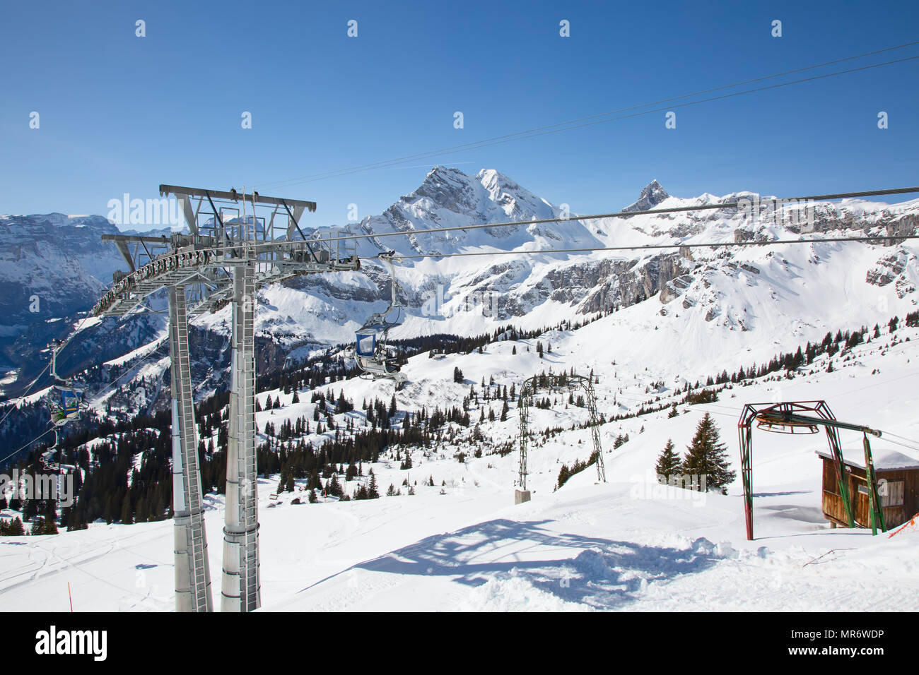 Winter in the swiss alps (Braunwald, Glarus, Switzerland Stock Photo ...